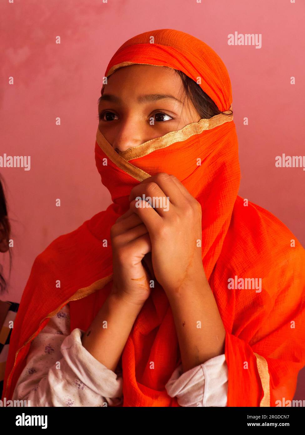 Young Indian Girl Wearing Traditional Clothes Kaladhungi Uttarakhand