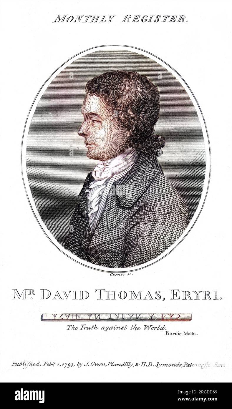DAVID THOMAS Welsh poet who took the bardic motto 'The Truth against ...