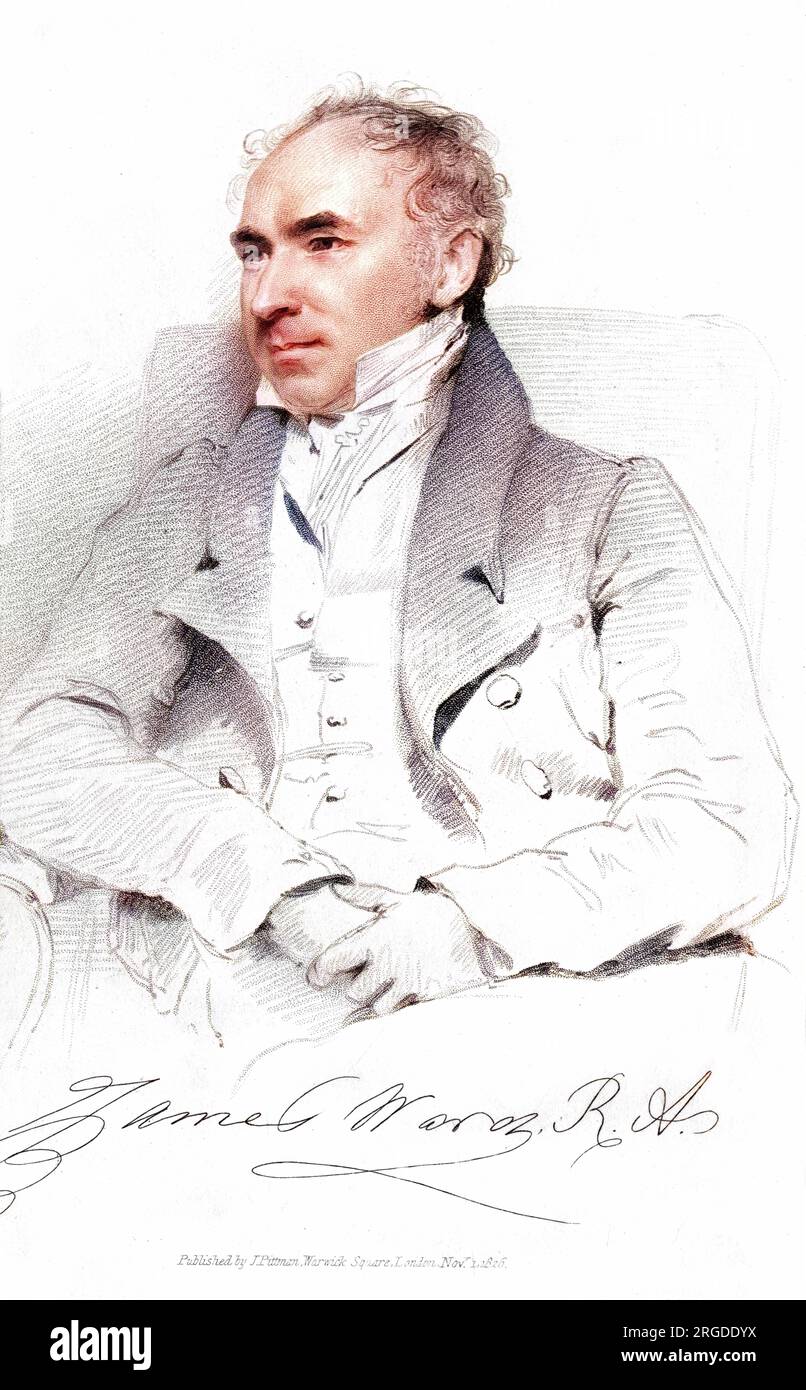 JAMES WARD artist with his autograph Stock Photo - Alamy