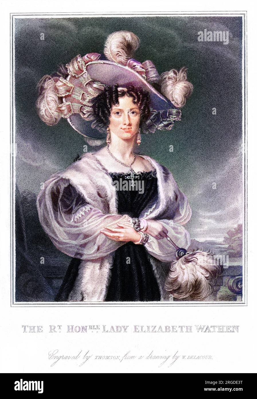 ELIZABETH JANE lady WATHEN (nee Leslie) daughter of the earl of Rothes ...