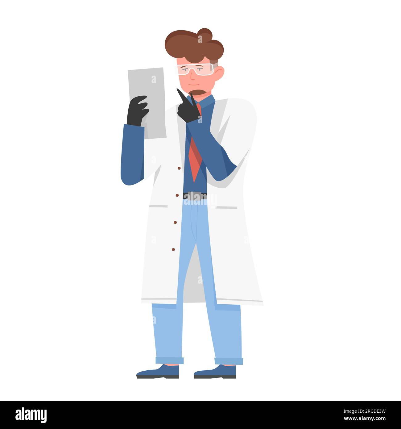 Scientist man with test report. Researcher with laboratory results ...