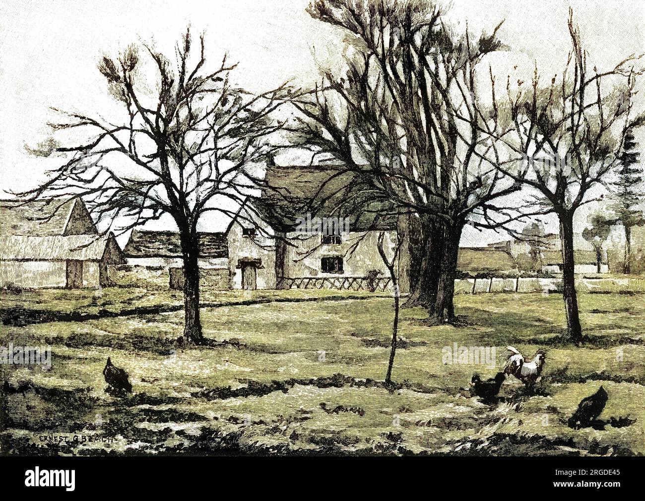The manor house at Sulgrave, Northamptonshire, England, ancestral home ...