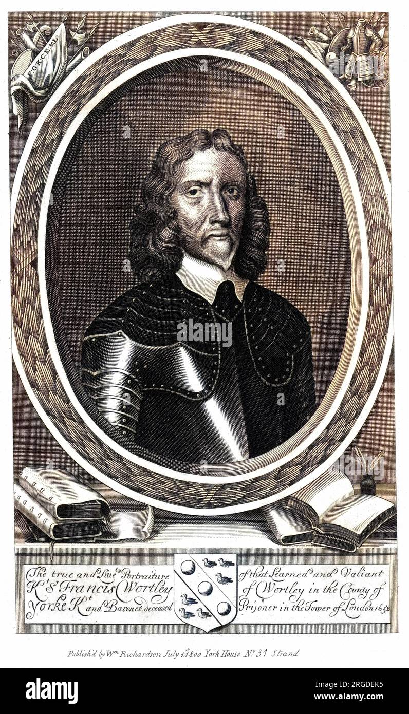 SIR FRANCIS WORTLEY (1591 - 1652), Royalist soldier and poet ...