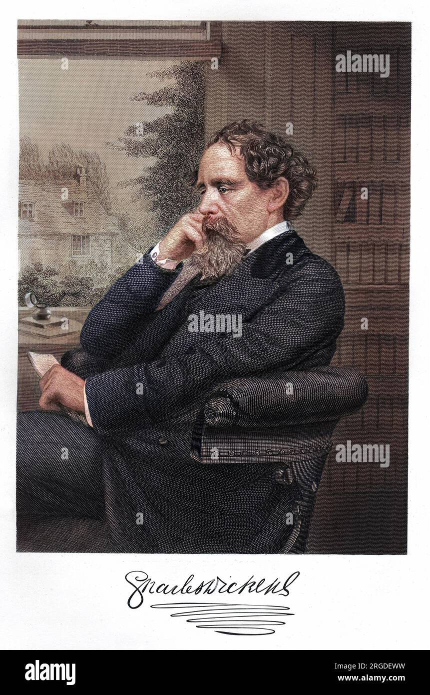 CHARLES DICKENS (1812 - 1870), writer, with his autograph Stock Photo ...