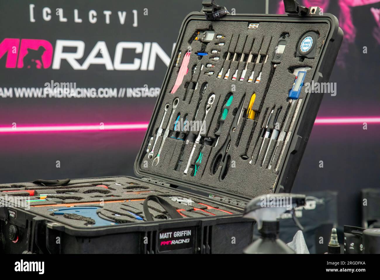 Professional team downhill mountain Bicycle repair kit Stock Photo - Alamy