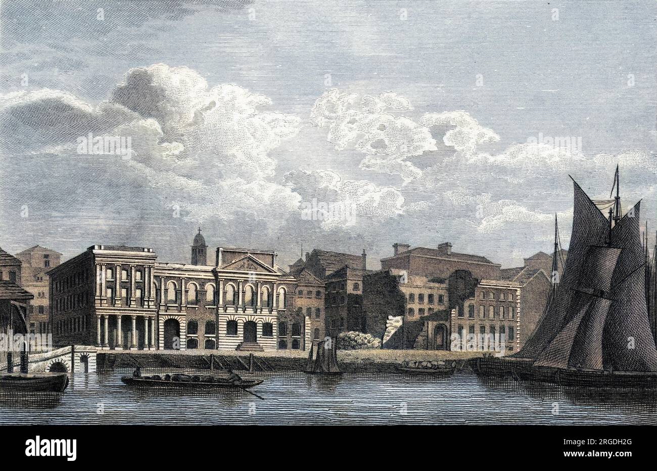The ruins of the old Custom House, fronting the Thames, viewed from the ...