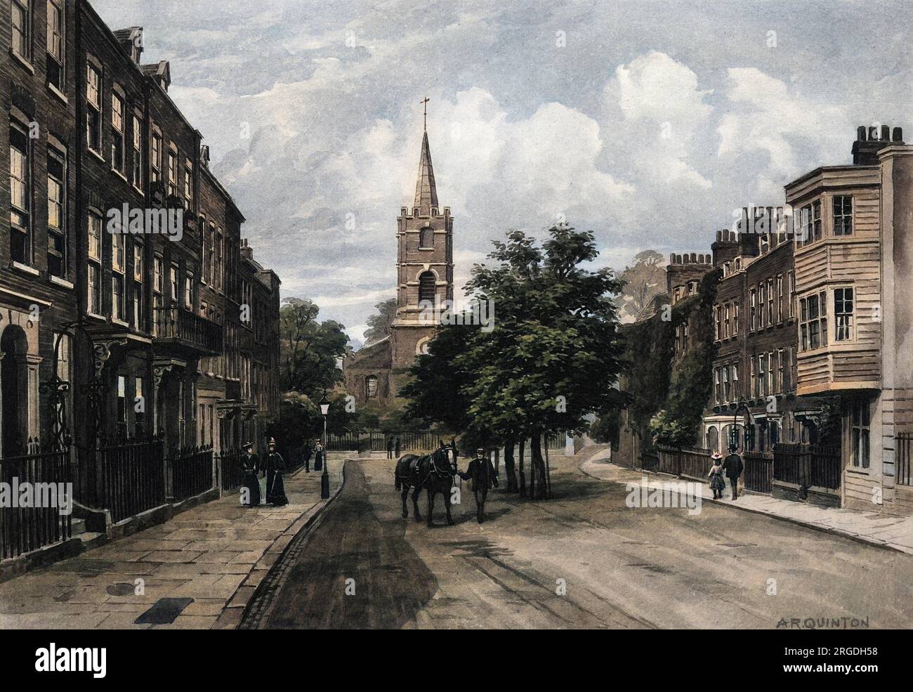 Hampstead church row hi-res stock photography and images - Alamy