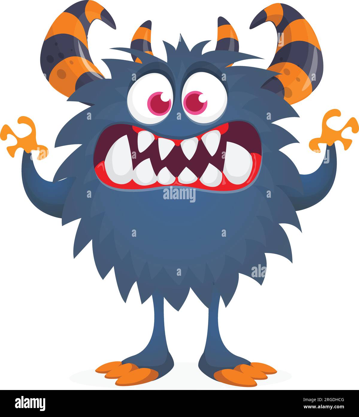 Funny cartoon monster character. Illustration of cute and happy alien ...