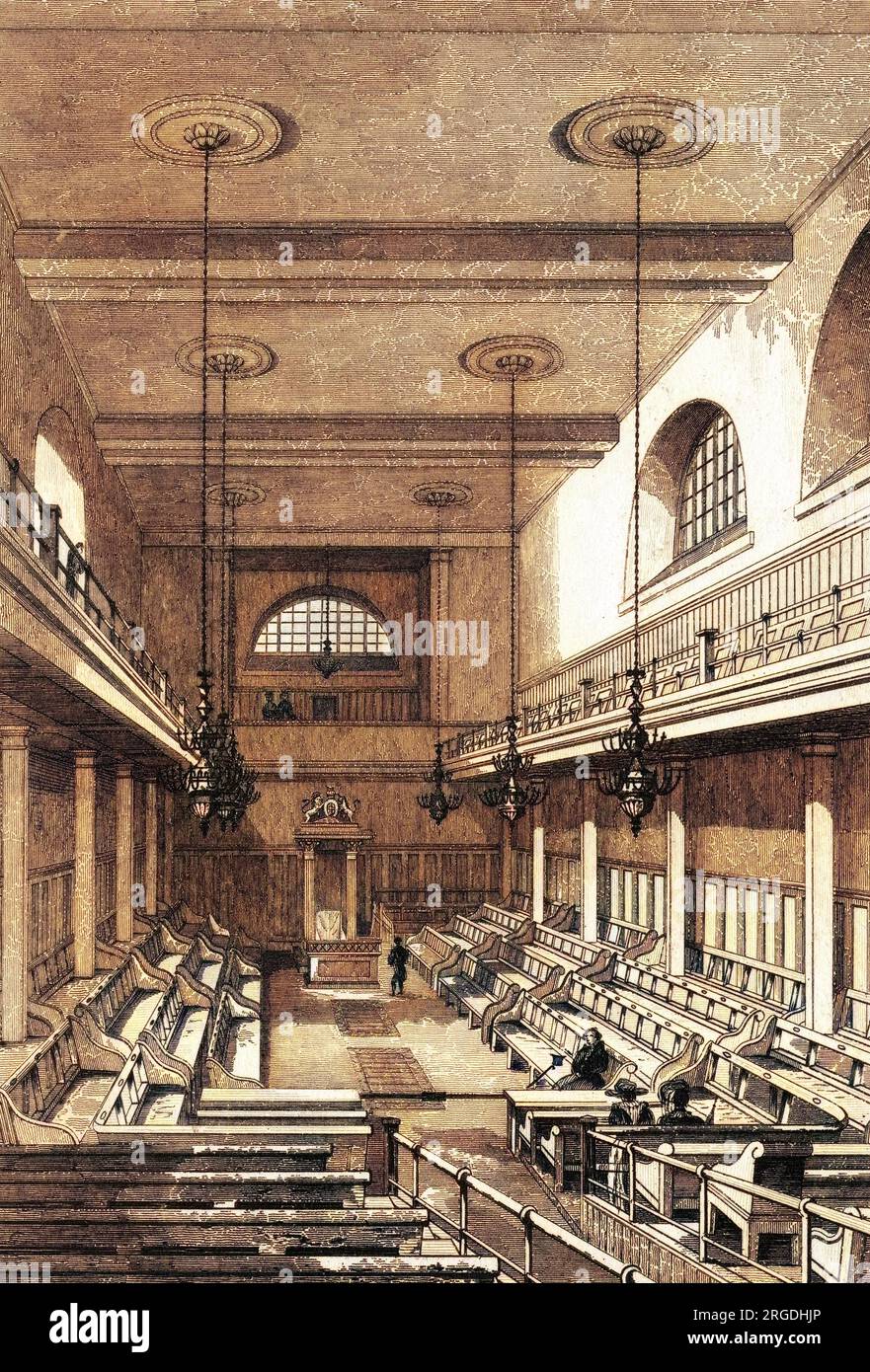 The House of Commons in its provisional location, following the fire of ...
