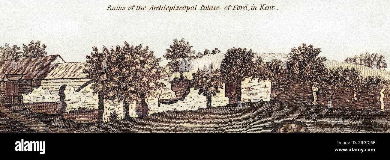 The ruins of the archiepiscopal palace at Ford, Kent Stock Photo - Alamy