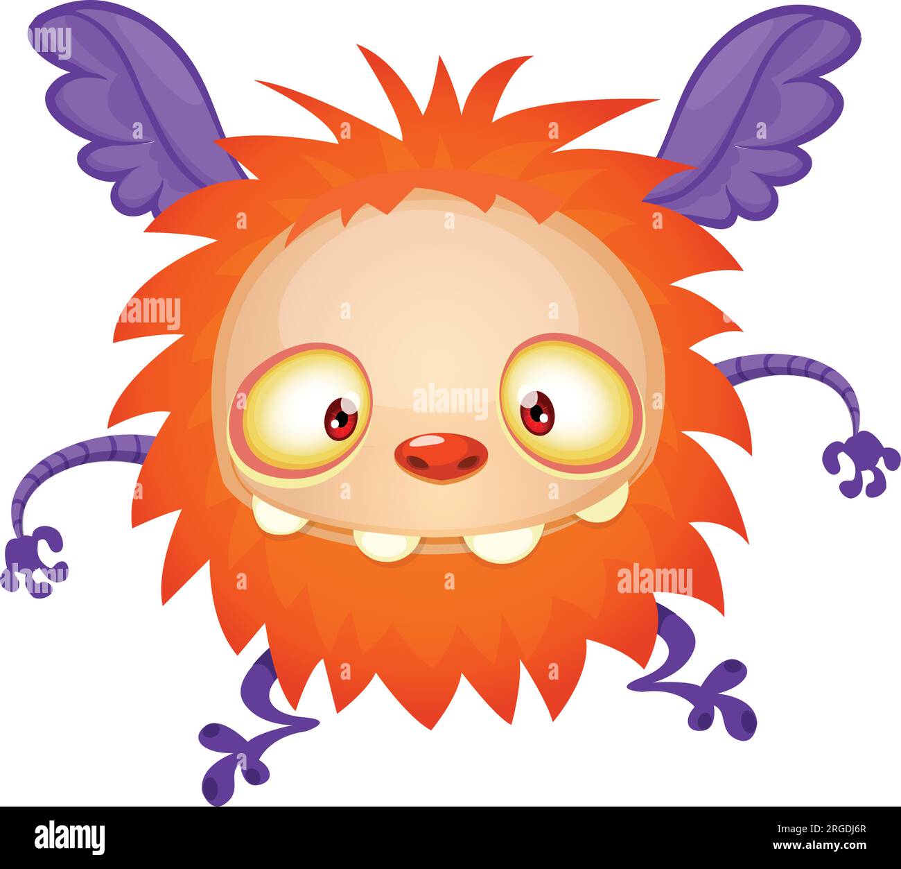 Funny cartoon monster character. Illustration of cute and happy alien ...