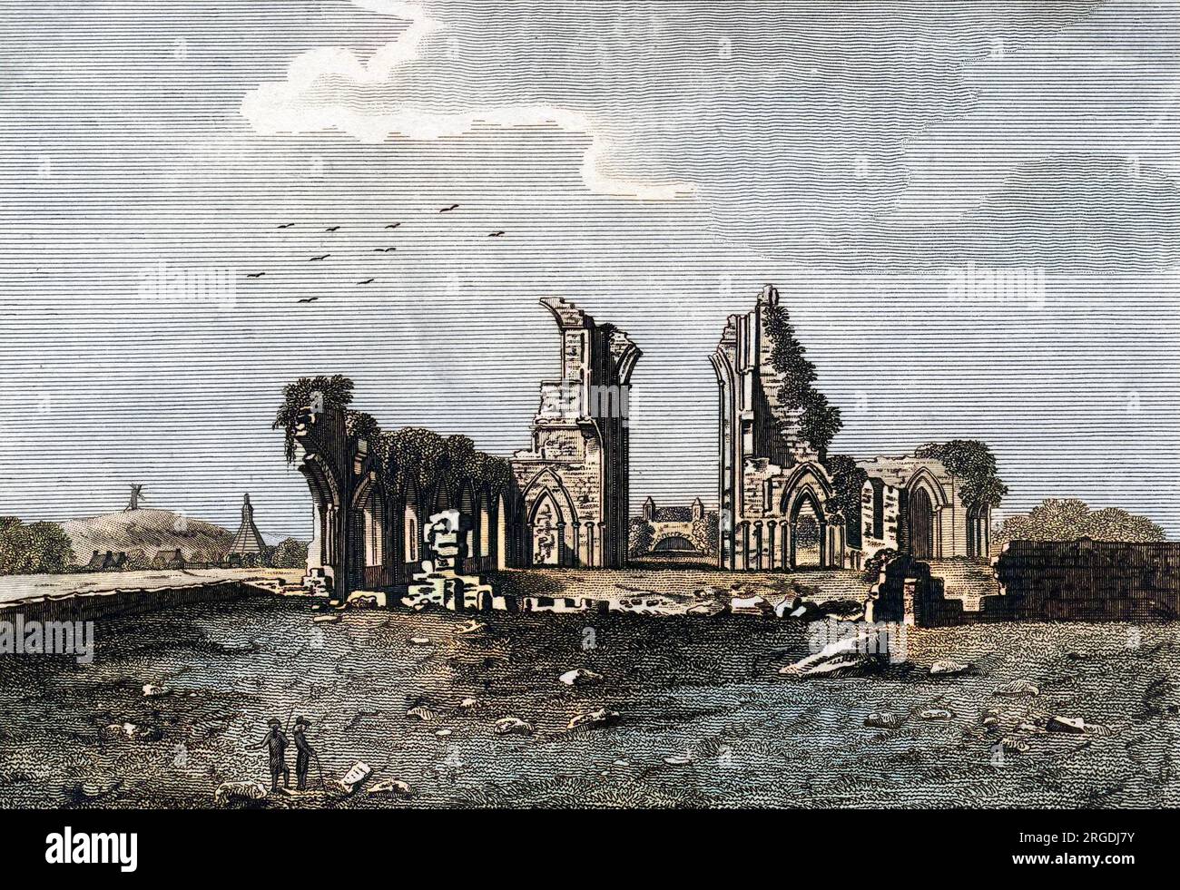 The ruined abbey of Glastonbury, Somerset Stock Photo - Alamy