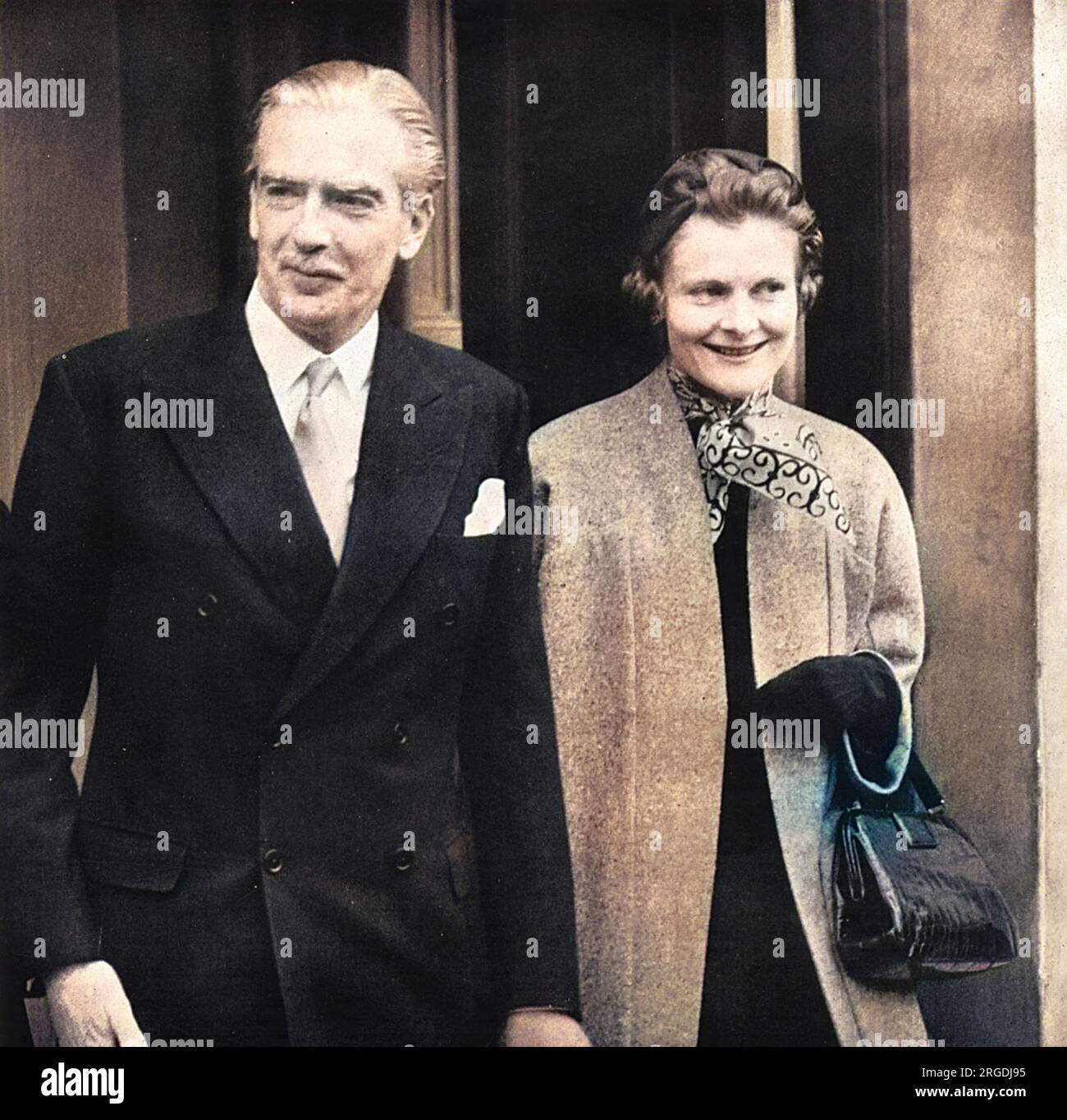 Robert Anthony Eden, 1st Earl of Avon and Lady Eden leaving thir London ...