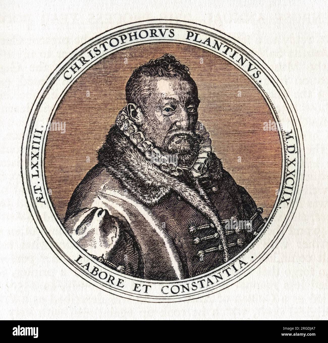 Portrait illustration of Christopher Plantin, an influential French ...