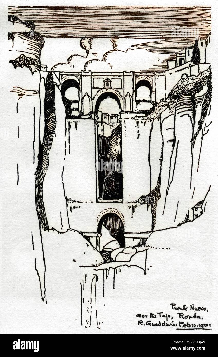 The Puente Nuevo (New Bridge) spanning the deep chasm of the Guadalev¦n ...