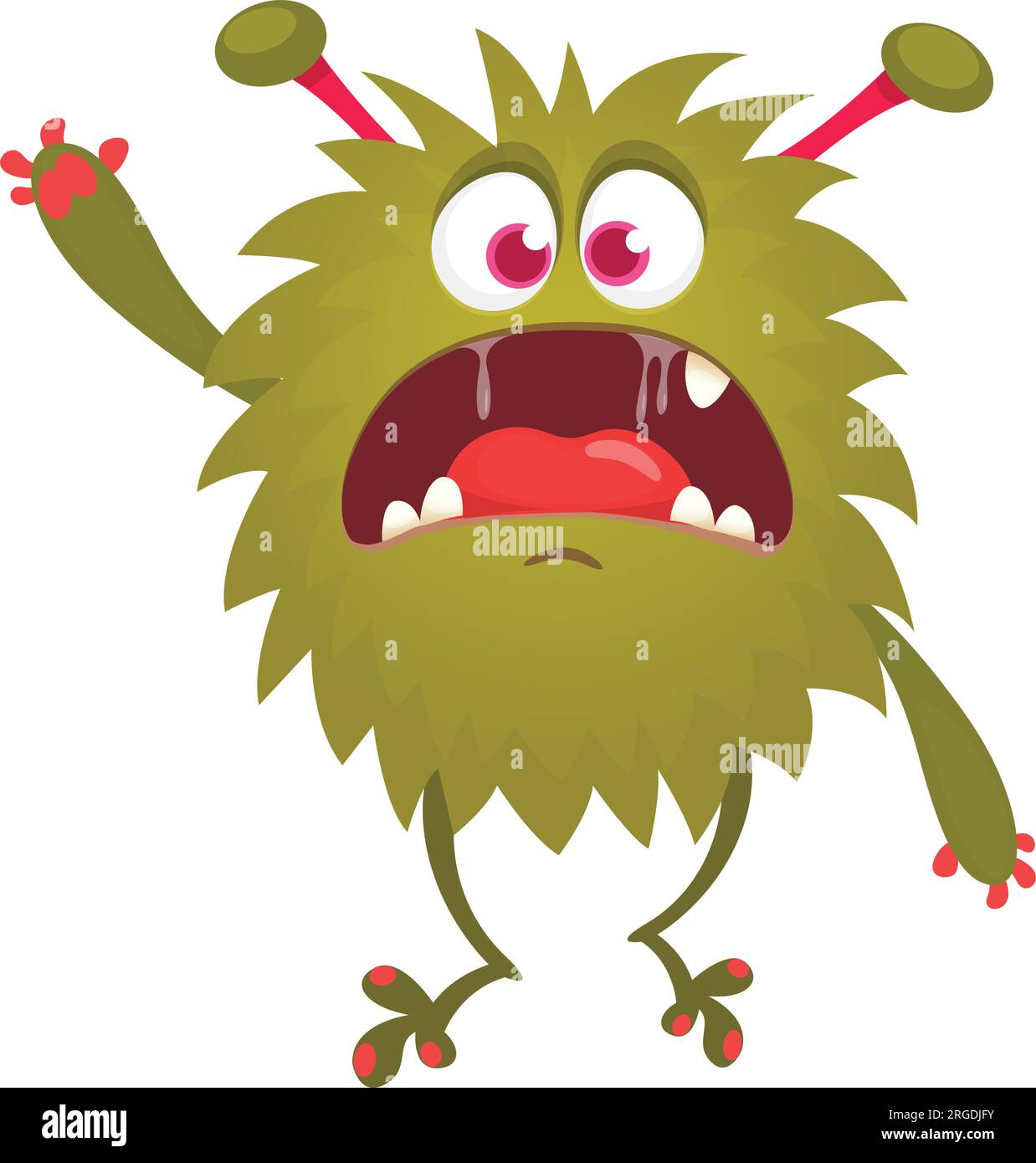 Funny cartoon monster character. Illustration of cute and happy alien ...