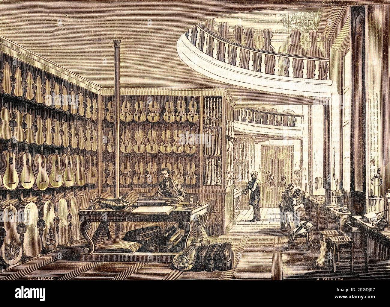 The interior of the factory of Pierre Louis Gautrot, showing the ...