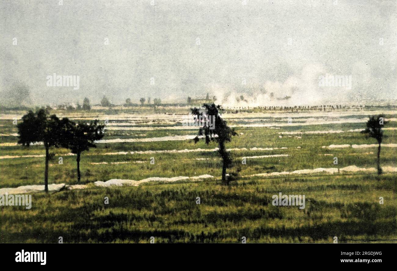 First photograph showing the British use of gas in battle on October ...