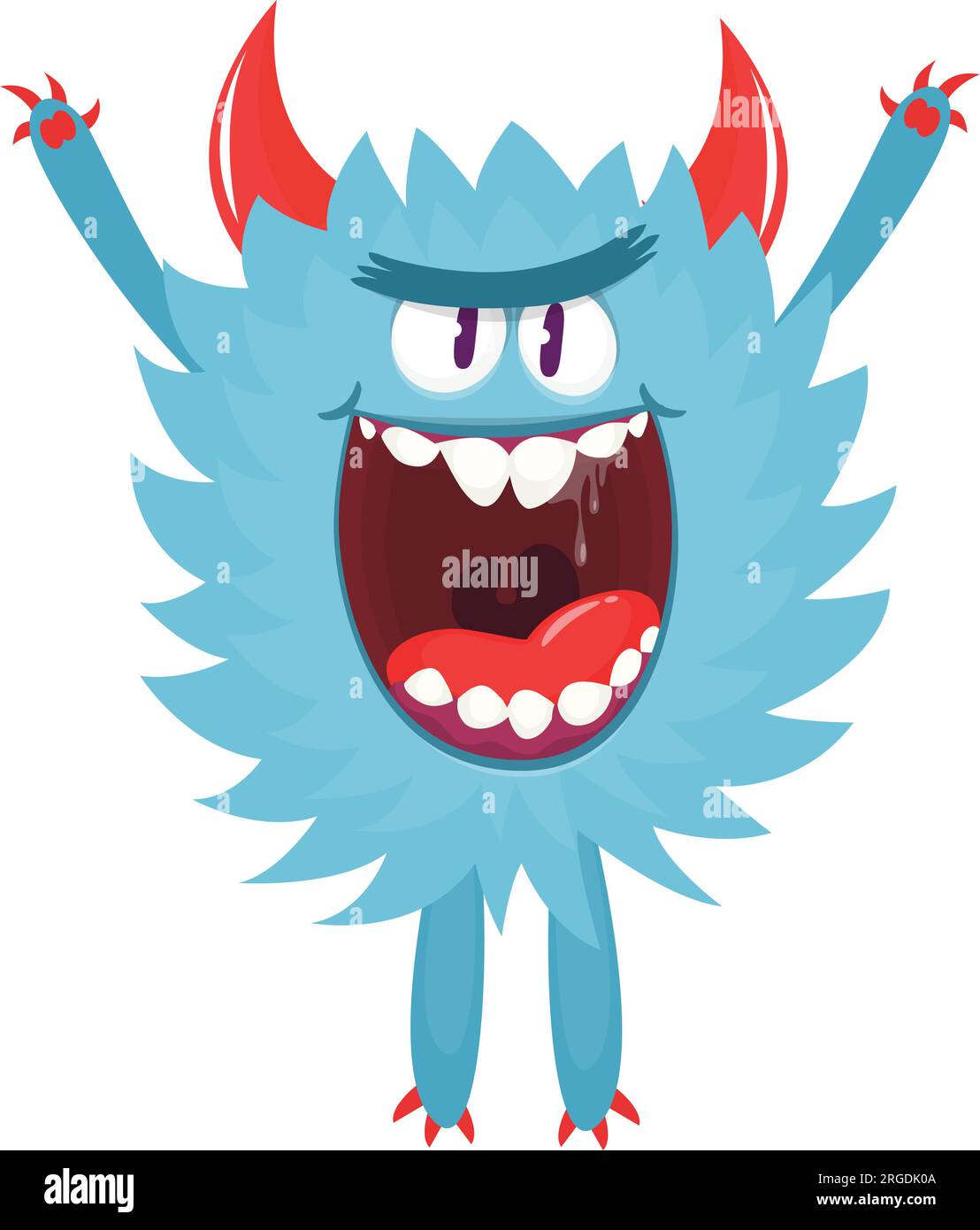 Funny cartoon monster character. Illustration of cute and happy alien ...