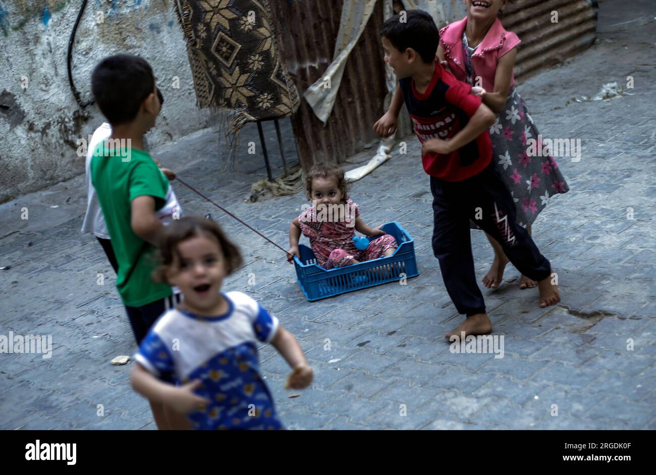 Gaza City, Palestine. 08th Aug, 2023. Palestinian refugees children ...