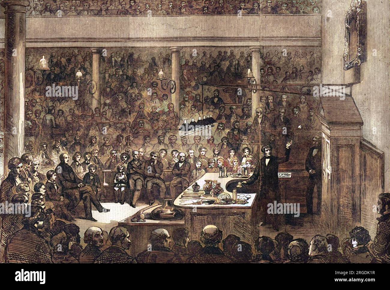Professor Michael Faraday (1791 - 1867), lecturing at the Royal ...