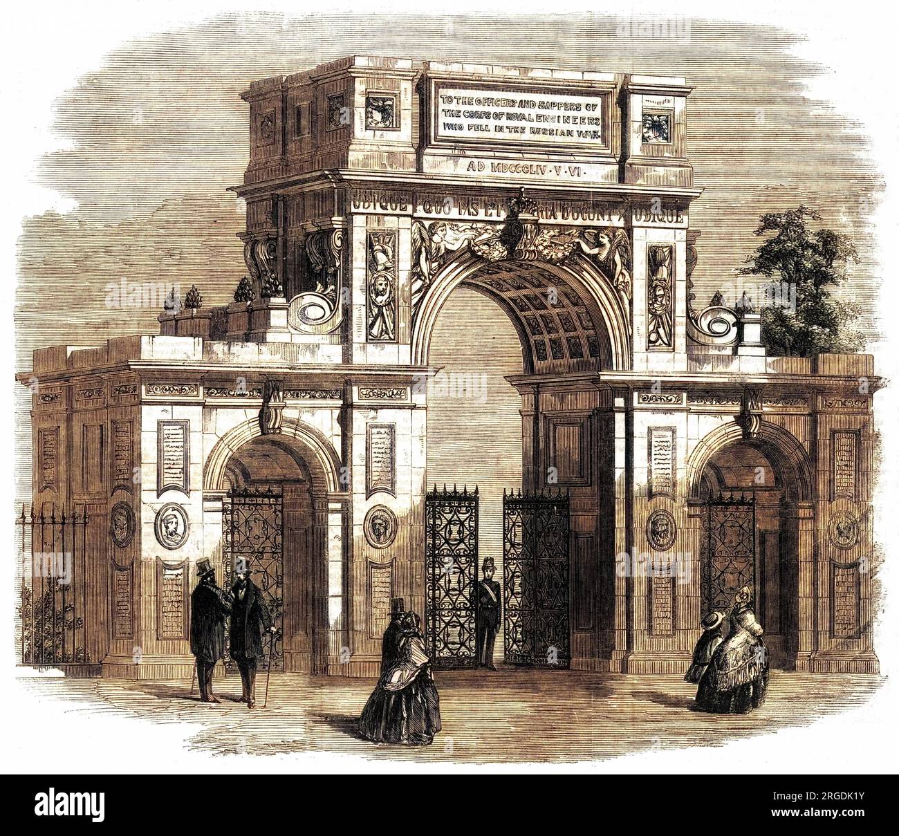 On ornate classical arch erected at Brompton Barracks, Chatham, in ...