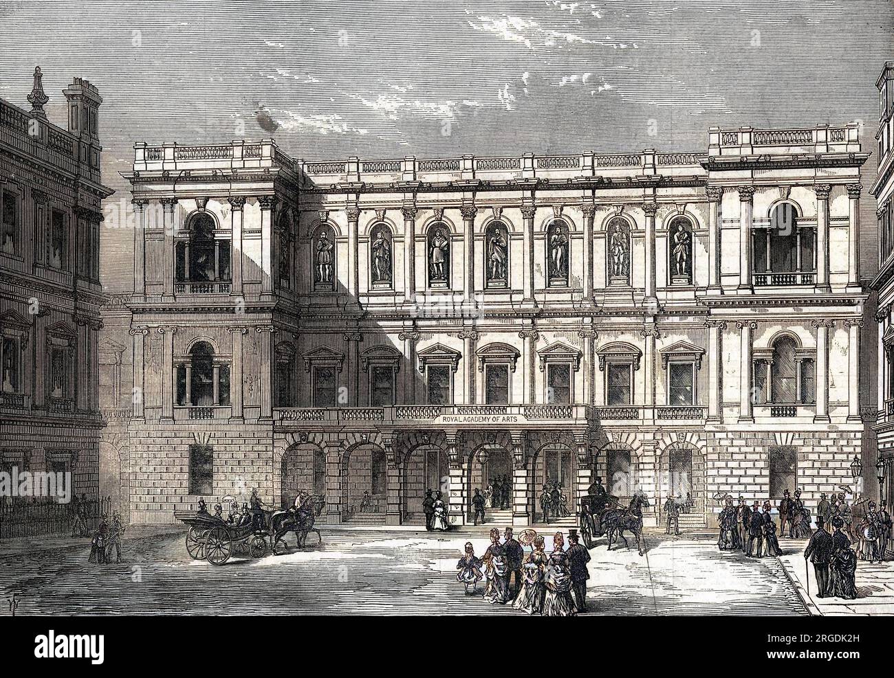 Exterior of Burlington House, London, home of the Royal Academy of Arts ...