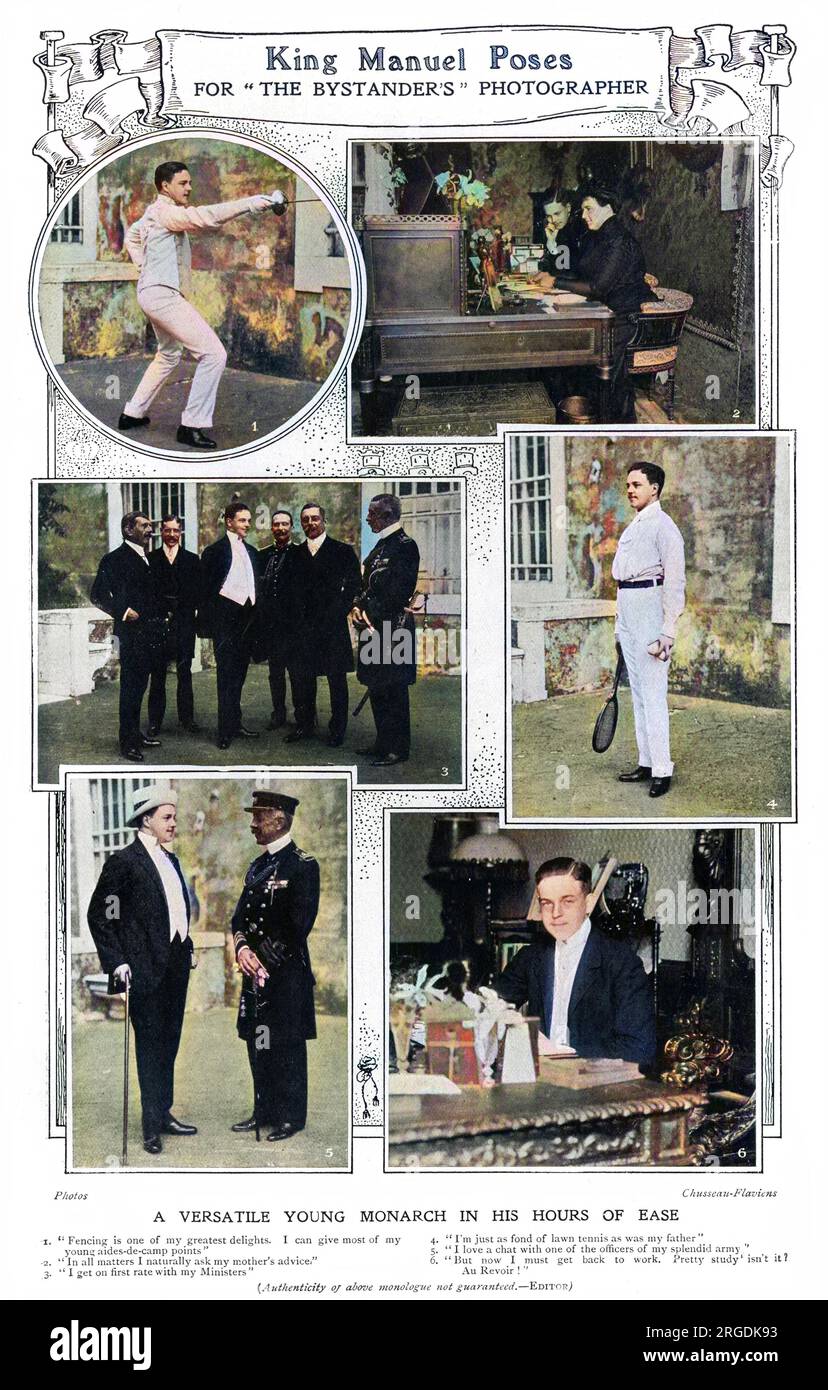 King Manuel of Portugal (1889 - 1932) seen in a variety of poses and ...