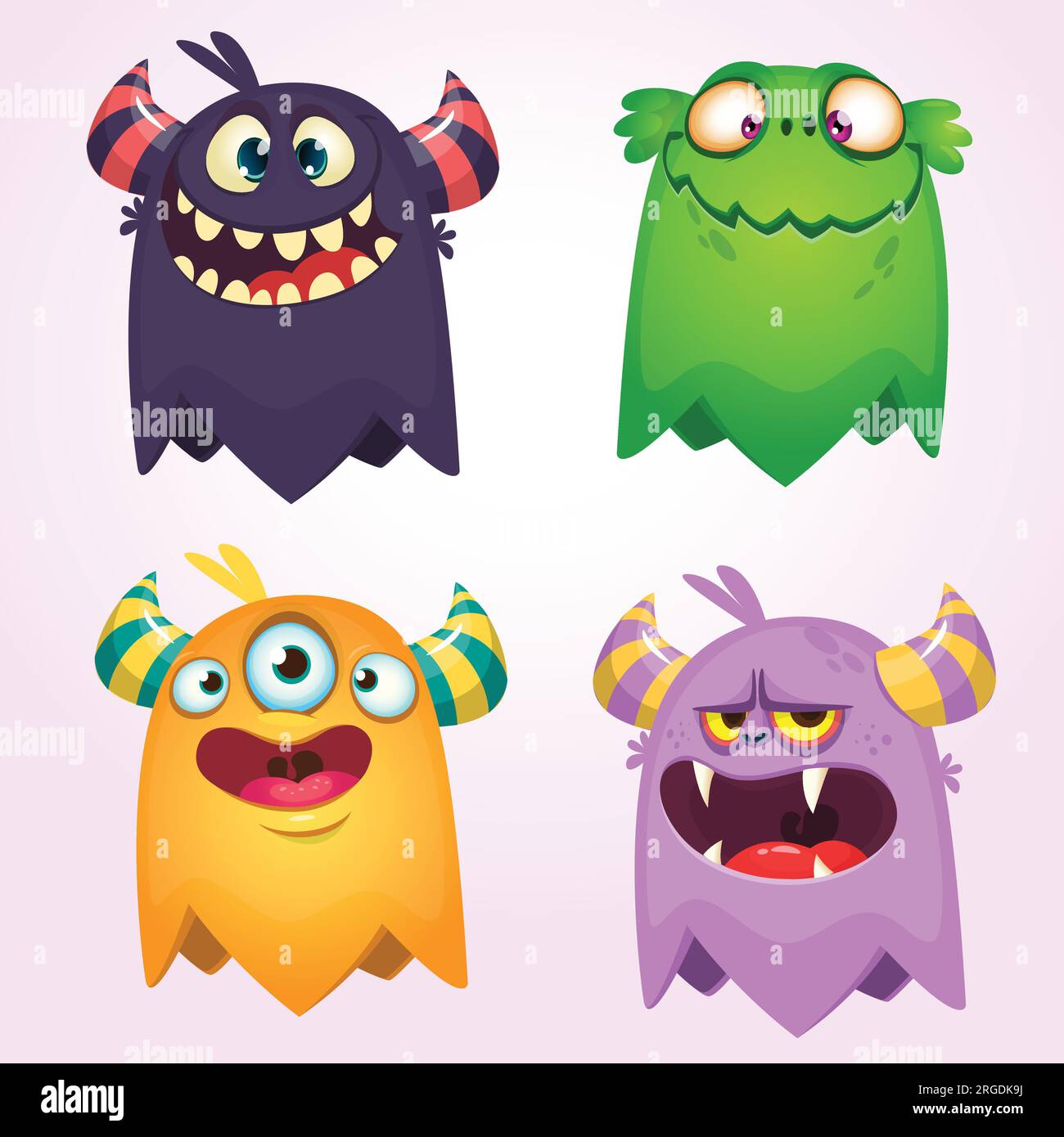 Cartoon funny monsters set illustration. Vector collection of monster ...