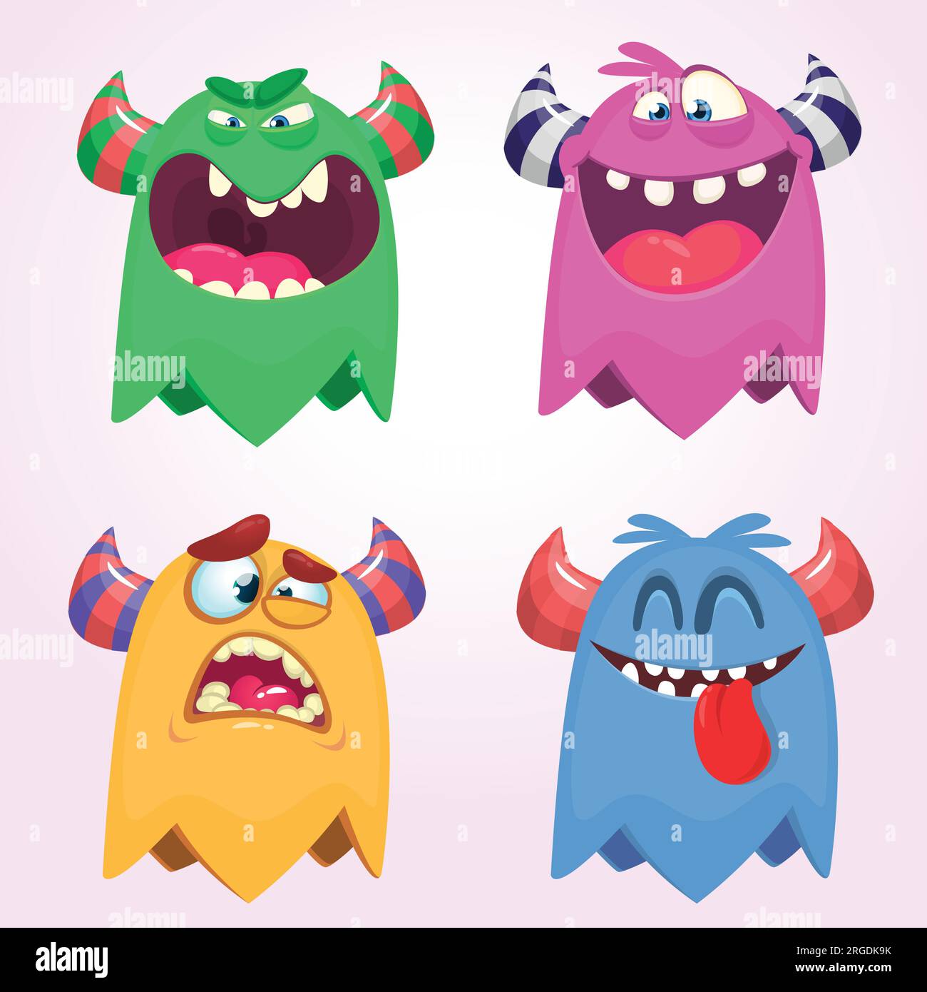 Cartoon funny monsters set illustration. Vector collection of monster ...
