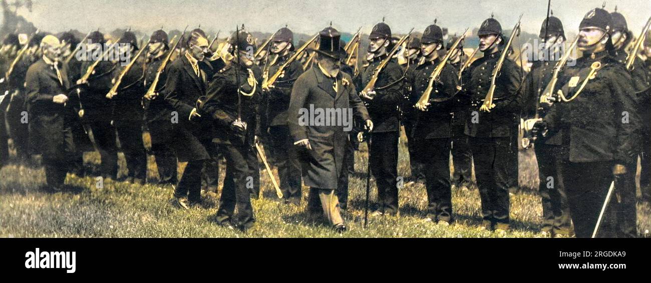 The Royal Irish Constabulary salute King Edward VII at Leopardstown ...