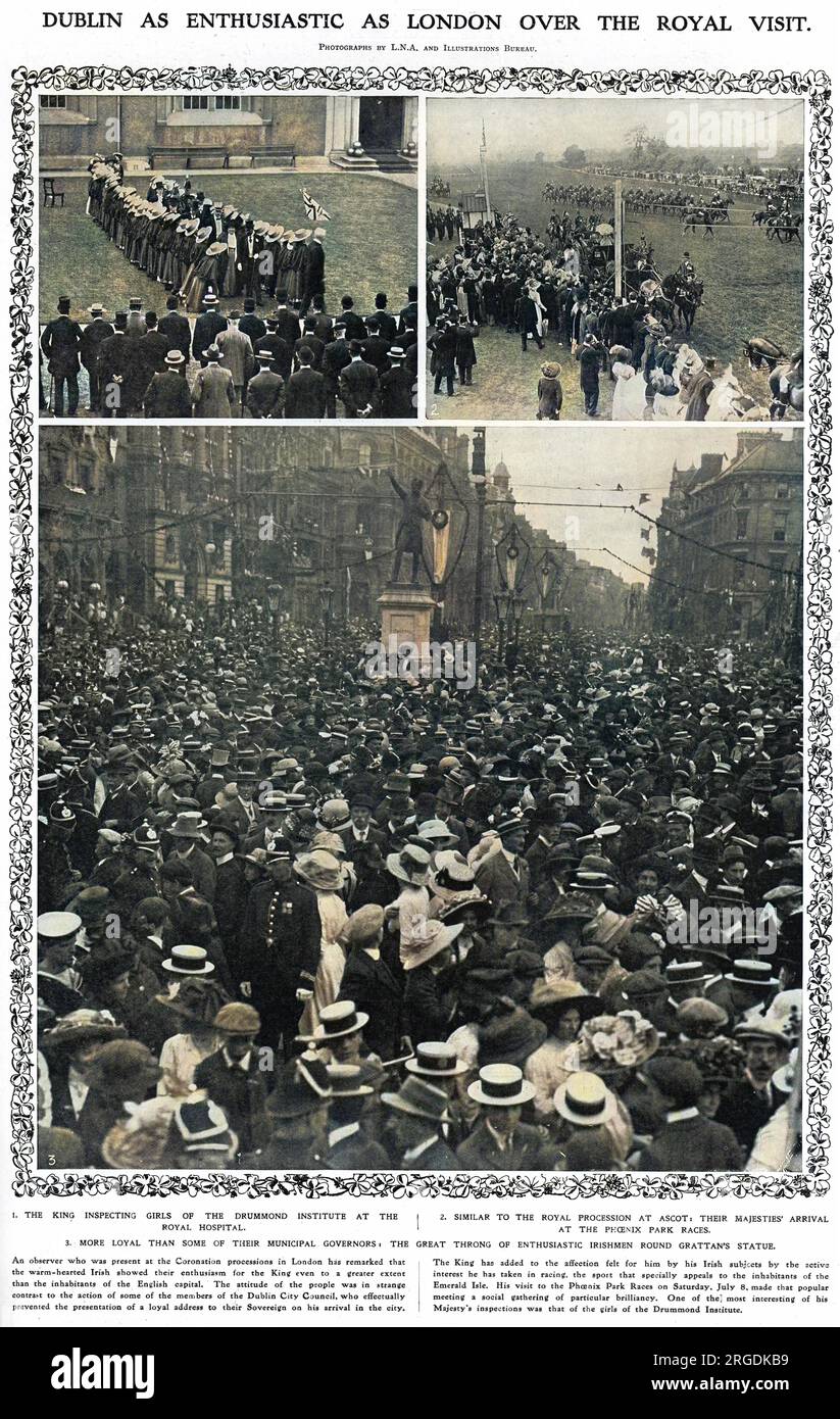 The people of Dublin give King Edward VII and Queen Alexandra a warm ...
