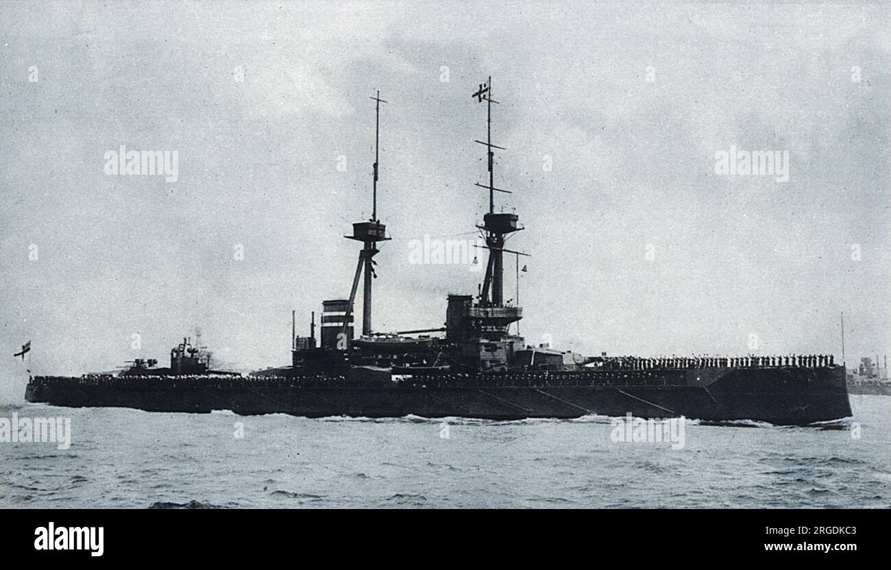 HMS Vincent, a Royal Navy battleship which was launched in 1908 and ...