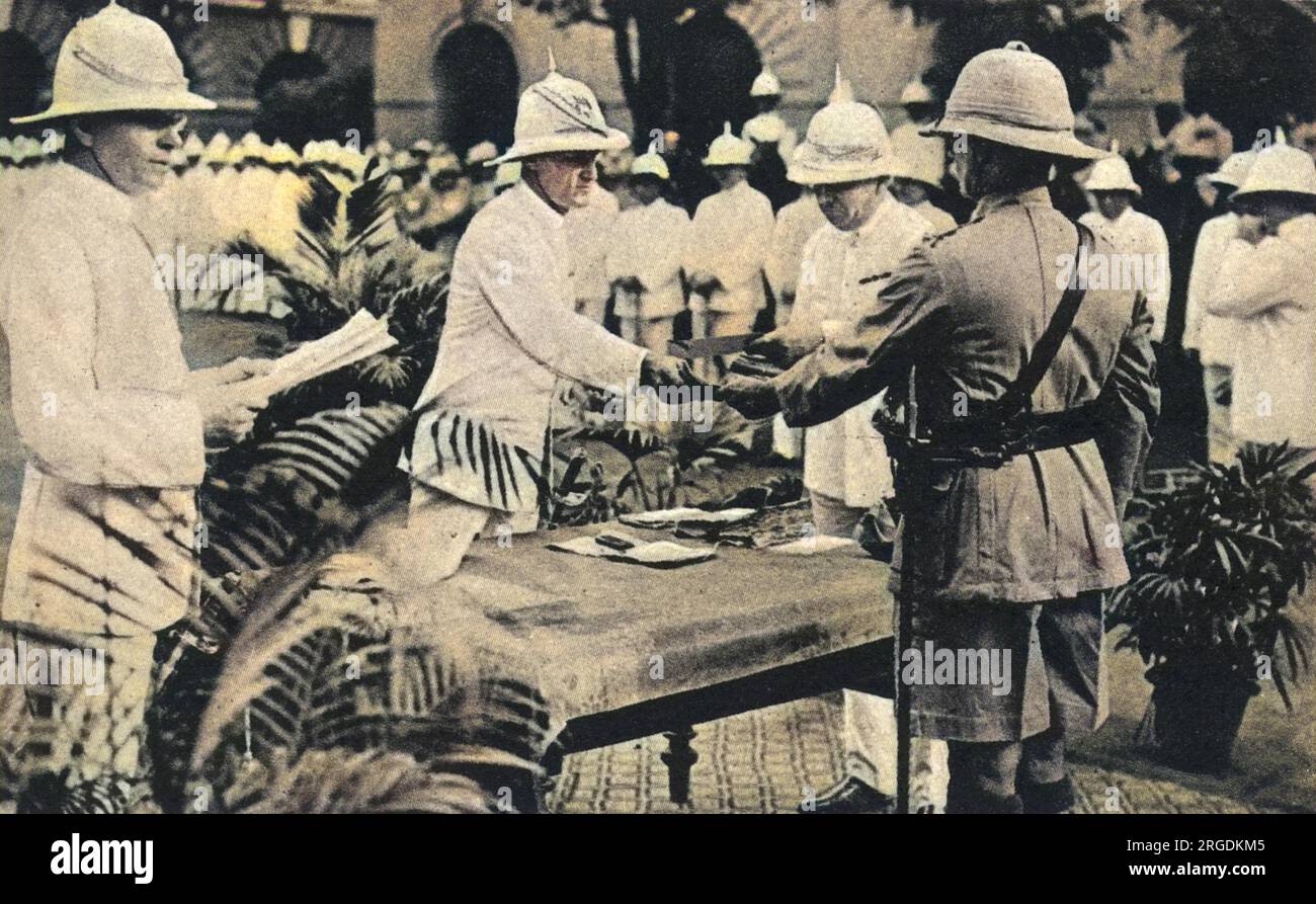 Sir Charles Tegart presenting special medals to police officers in ...