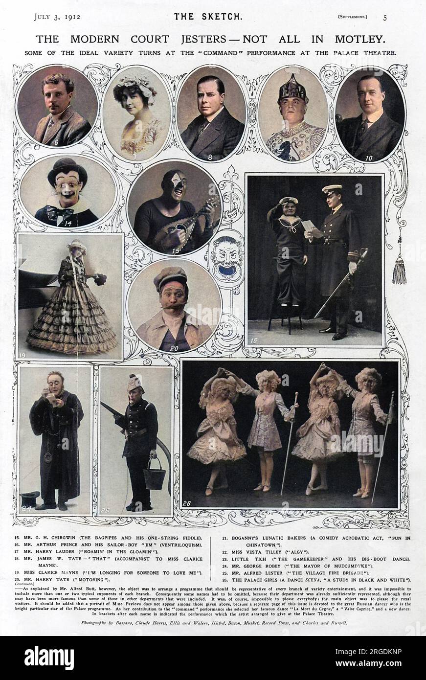 Some of the cast of the first Royal Variety Show performance at the ...