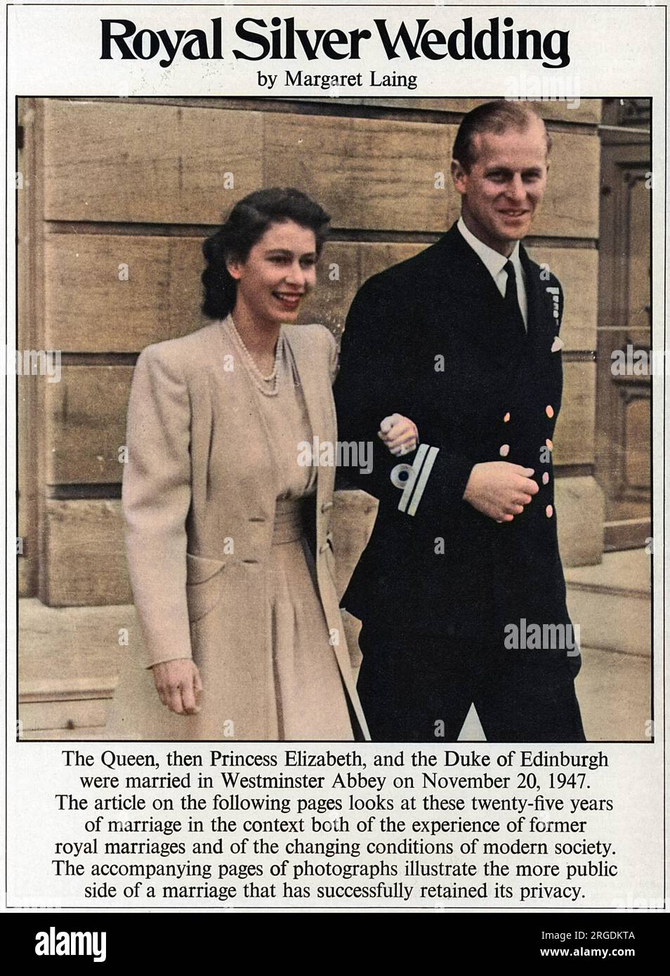 Celebrating the silver wedding anniversary of Queen Elizabeth II and ...