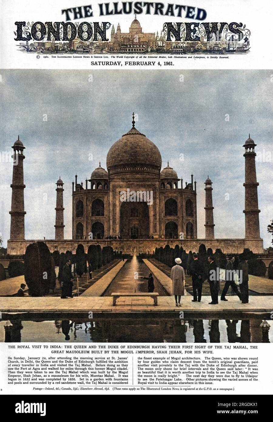 The Queen and the Duke of Edinburgh having their first sight of the Taj ...