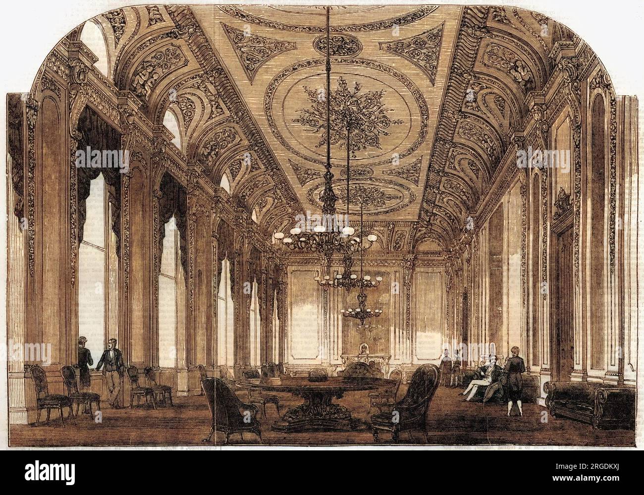 The interior of the Army and Navy Club showing the morning room. The ...
