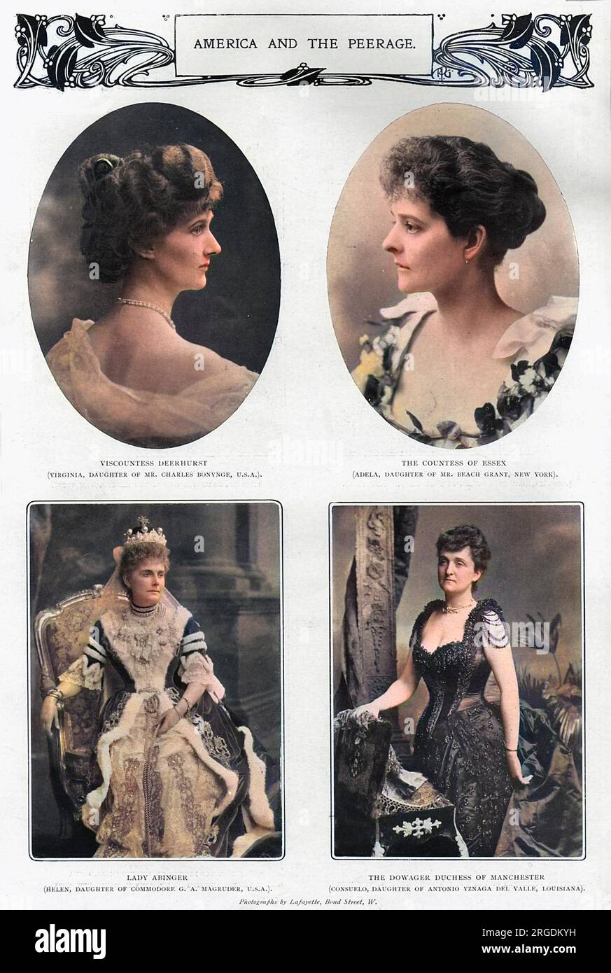 Page from a supplement of The Sketch magazine with four portraits of ...