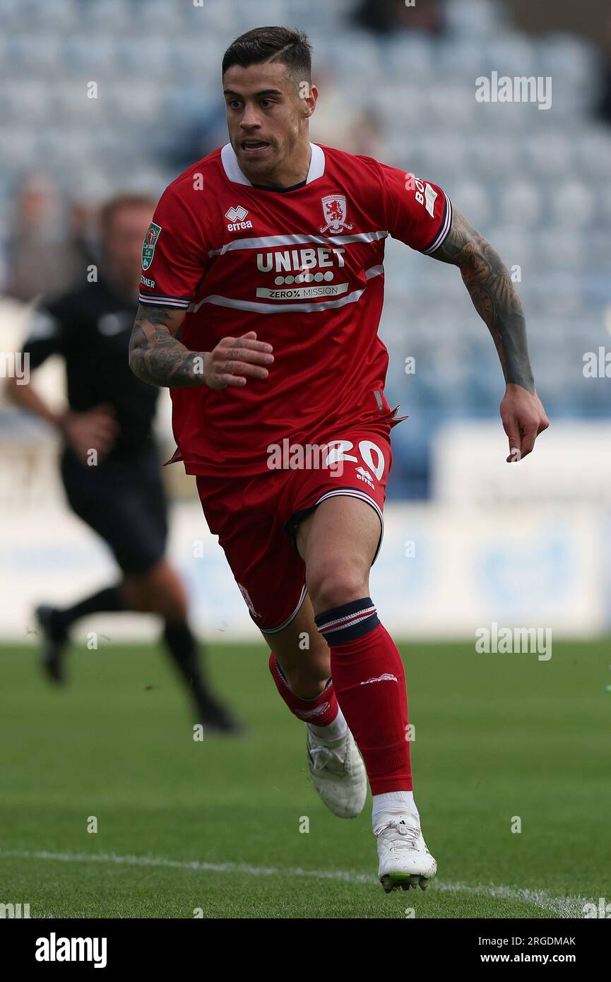 Hayden Coulson of Middlesbrough in action during the Carabao Cup match ...