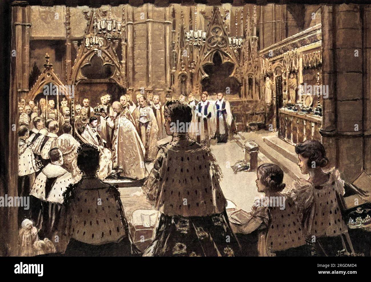 A drawing specially made for The Sphere showing Princess Elizabeth (the ...