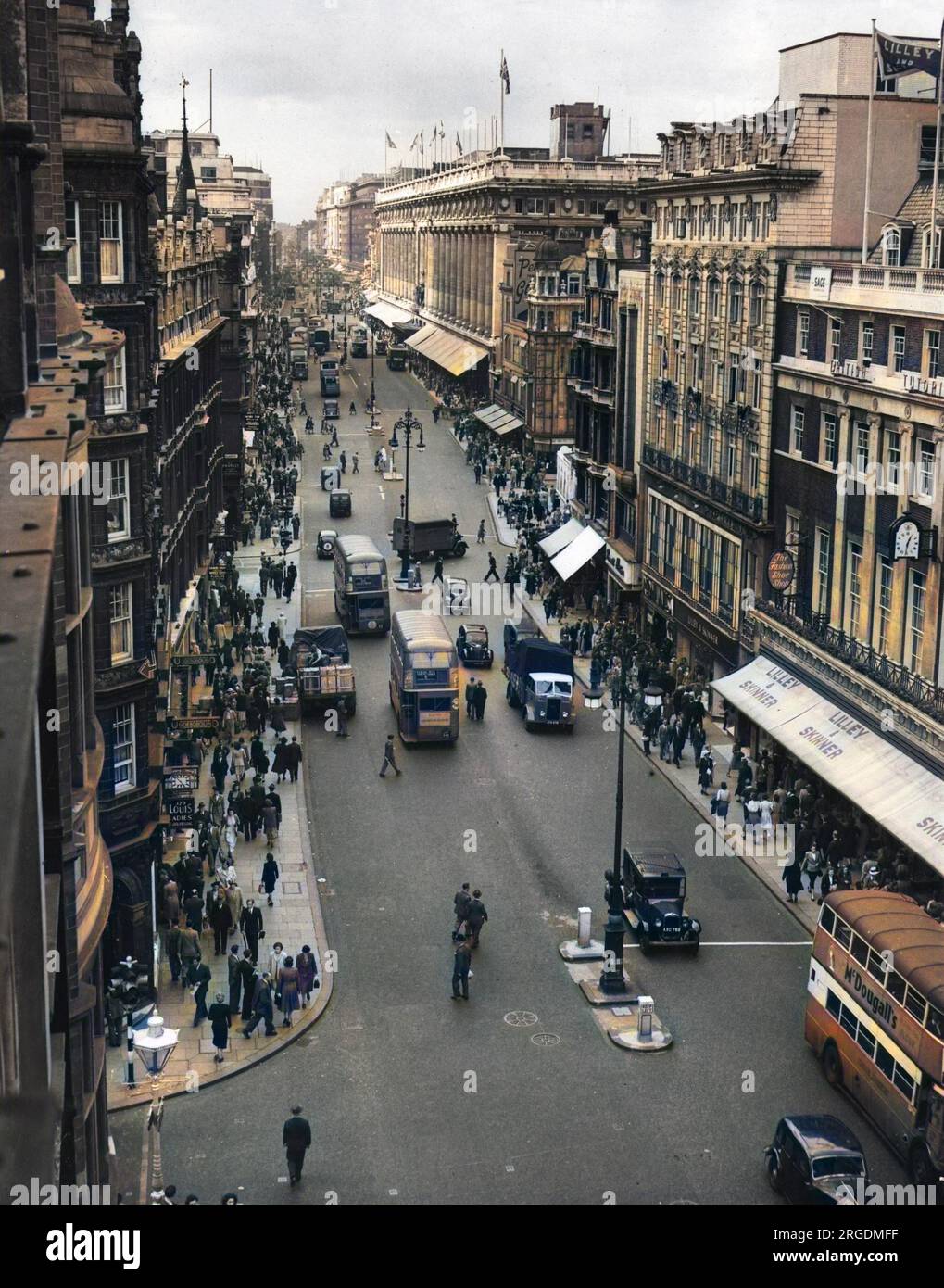 Oxford Street, London's major shopping thoroughfare - an aerial view ...