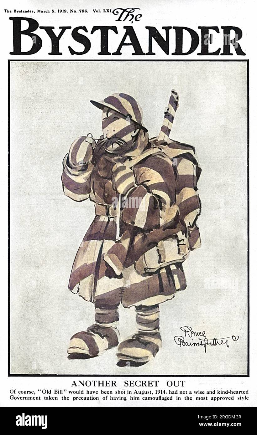 Front cover of The Bystander featuring Old Bill, the cartoon soldier ...