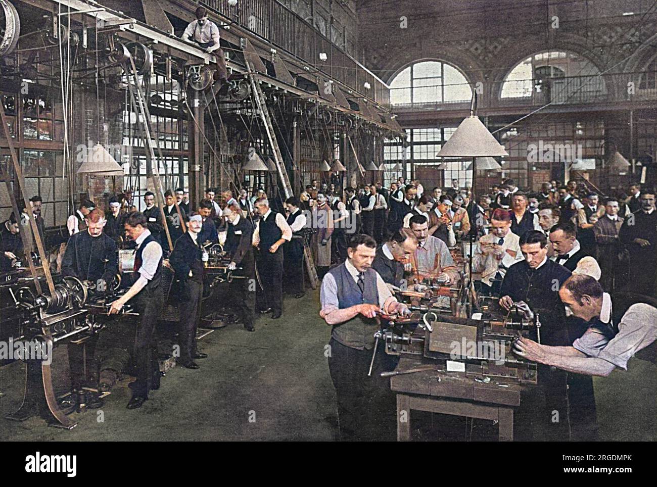 Men of the later Derby groups being trained in munition work. The Derby ...