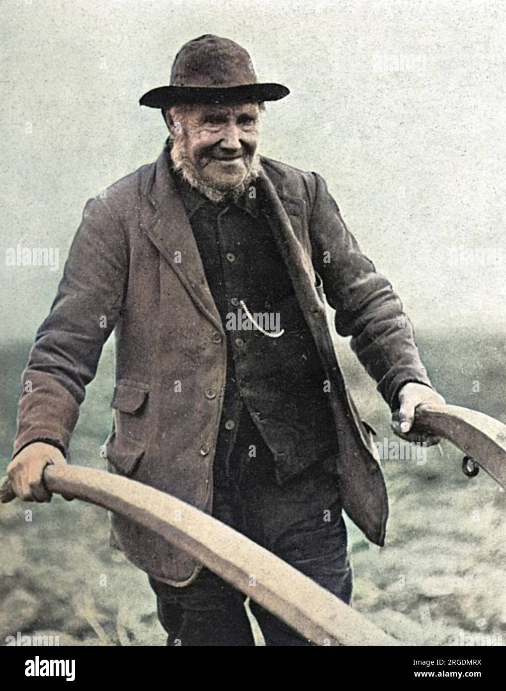 An old farm labourer in Essex returns to the plough to help in the war ...