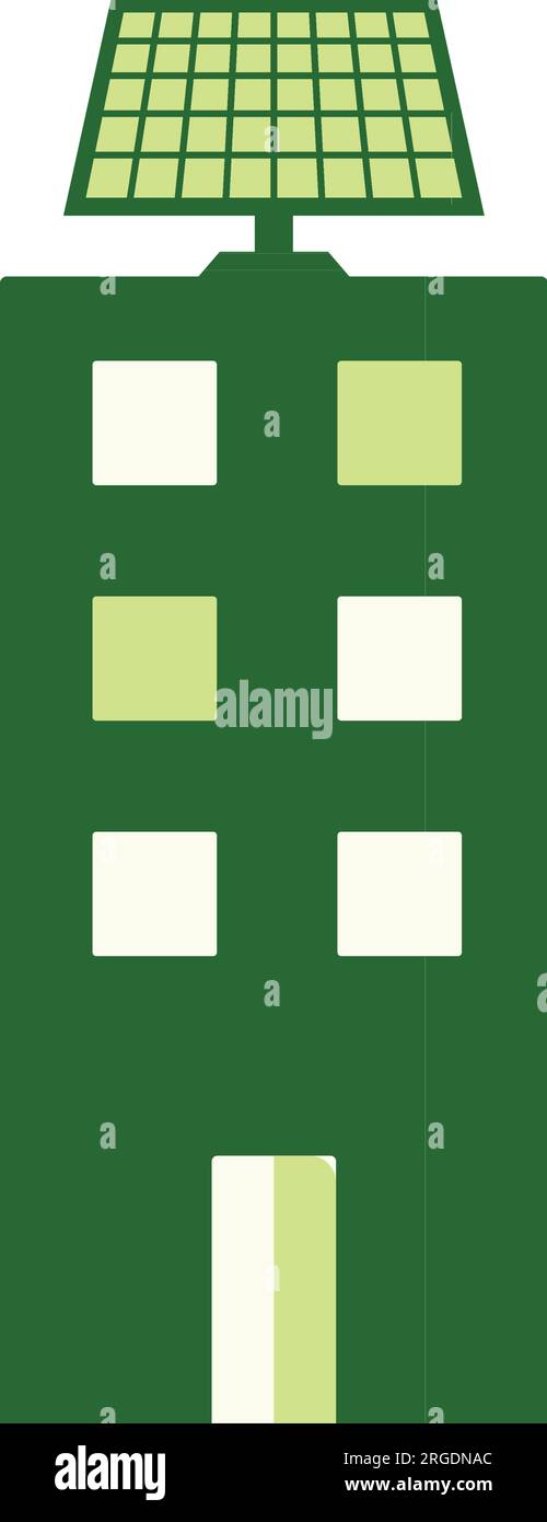 Isolated green eco building with solar energy Vector Stock Vector Image ...