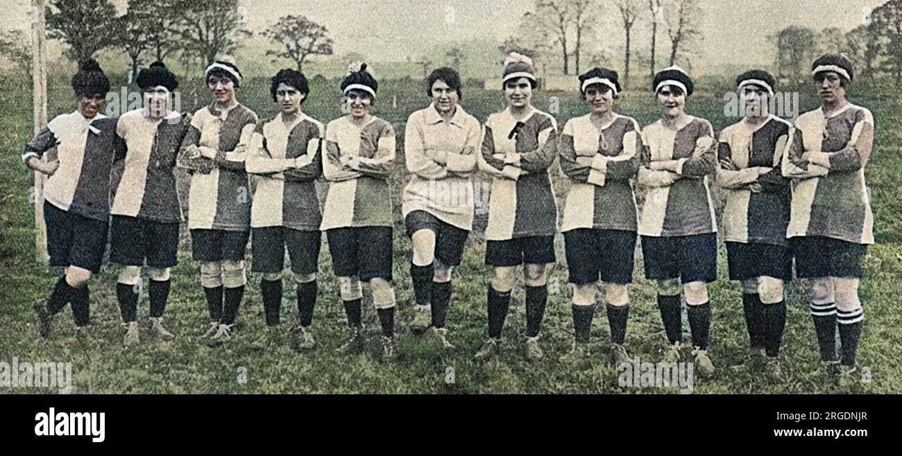The Sterling Ladies (munitioneers) football team, pictured having just ...