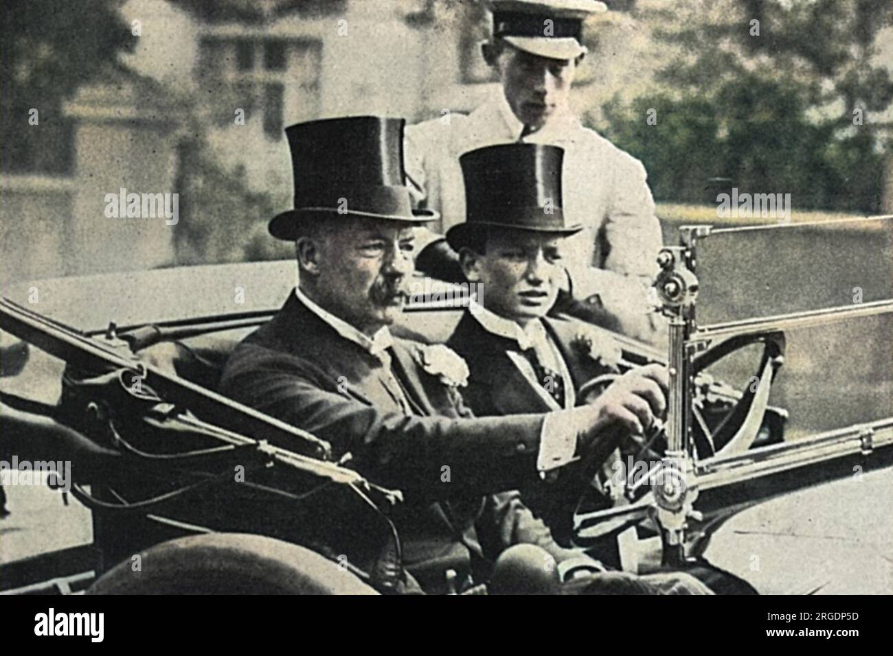 William Henry Grenfell, Lord Desborough driving himself to the ...