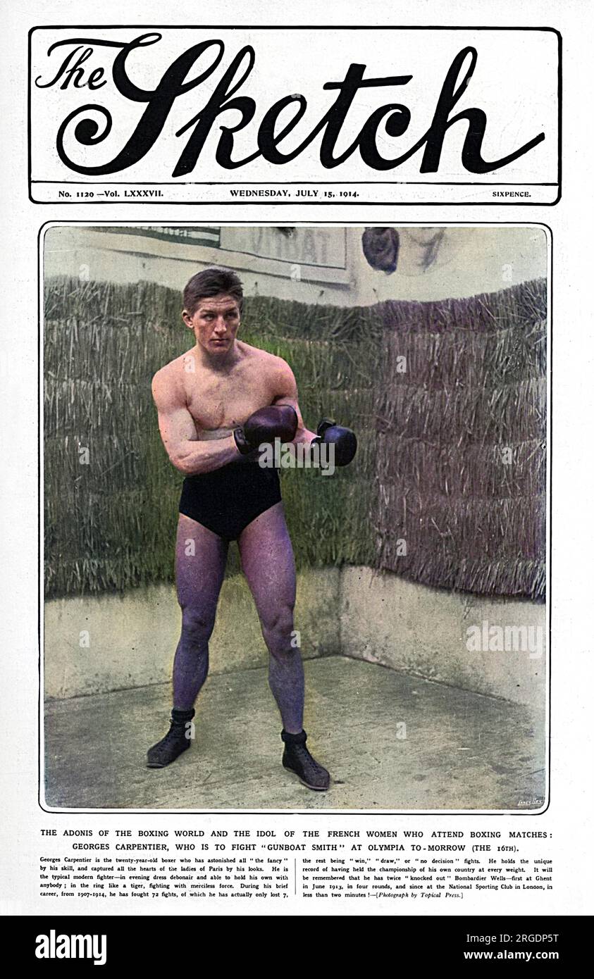 Front cover of The Sketch magazine featuring the French boxer, Georges ...