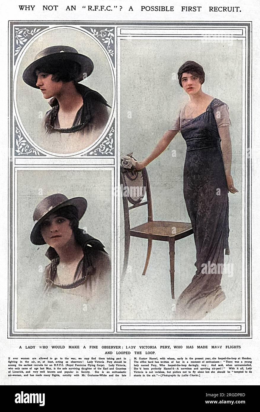 A page of photographs of Lady Victoria Pery (later Brady), whose ...